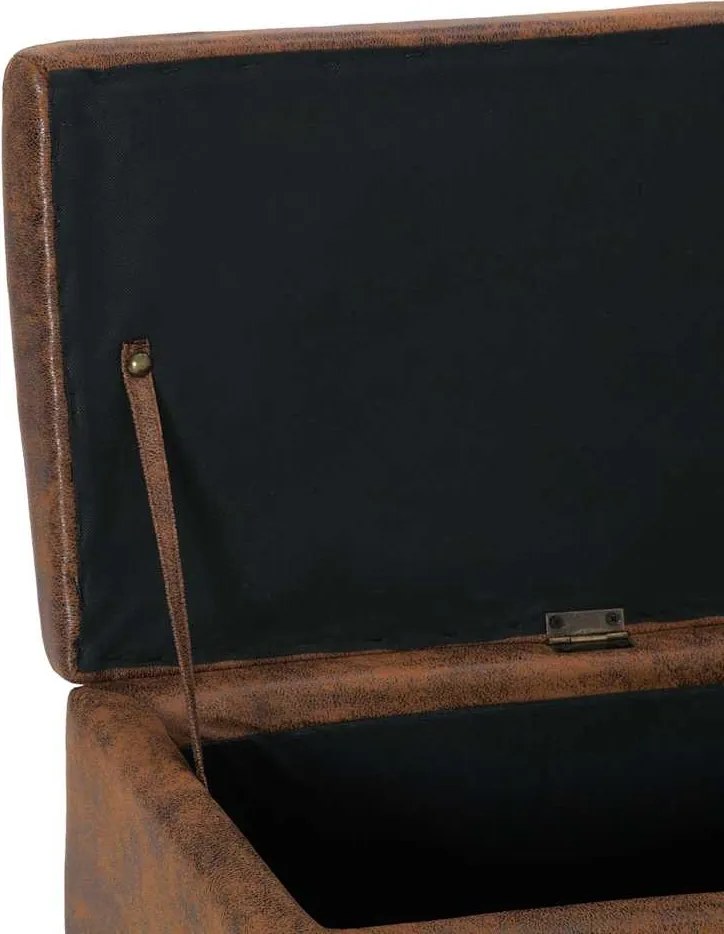 Lavice s úložným prostorem 116 cm hnědá umělá broušená kůže 281315