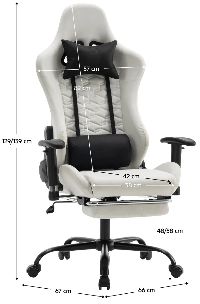 Kondela Kancelářské/herní křeslo, bílá/černá, nosnost 150 kg, PAPIBAS