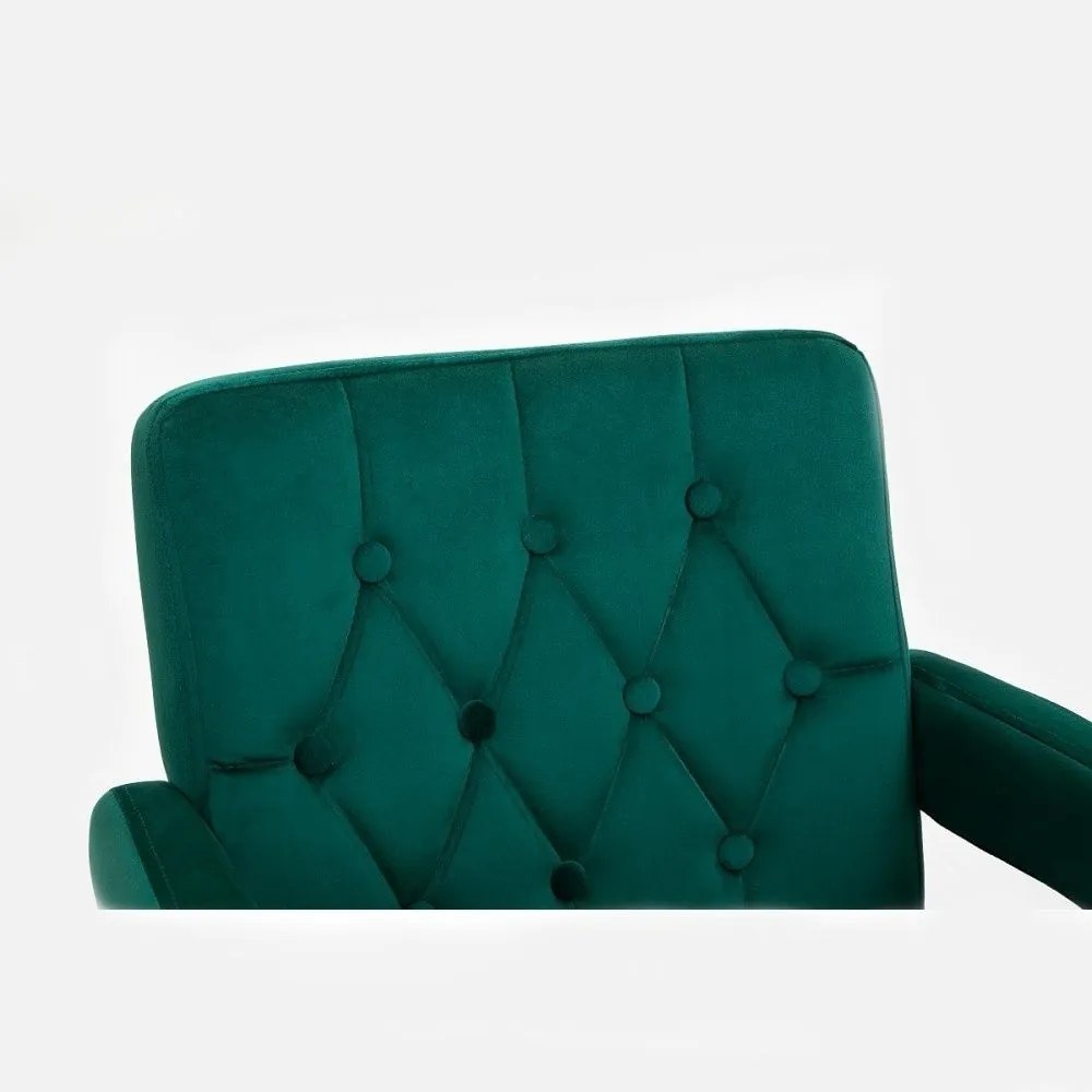 LuxuryForm DESIGN Barová židle BOSTON VELUR na černé kulaté podstavě - zelená