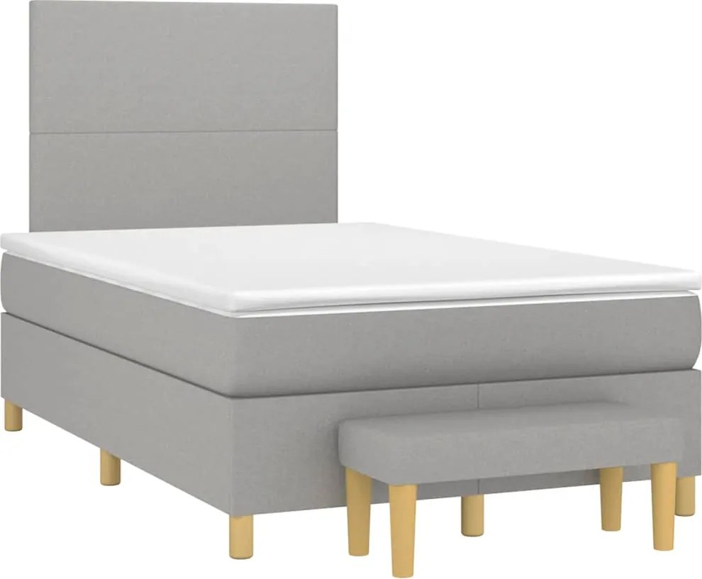Box spring postel s matrací světle šedá 120x190 cm textil 3270390