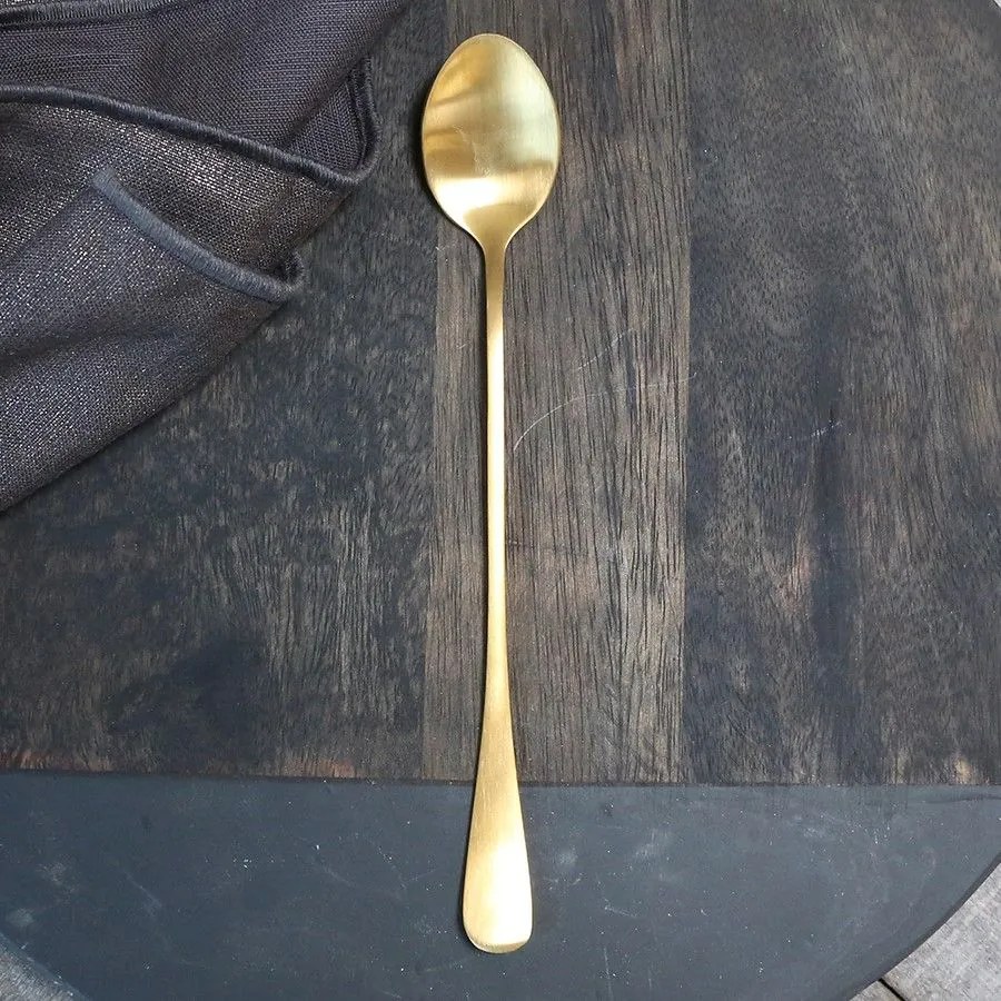 Chic Antique Nerezová lžička Latte Spoon Gold, zlatá barva, kov