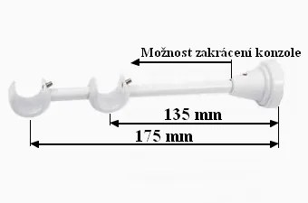 GARNÝŽE-HEBR Garnýž Pullo bílá dvojitá 180 cm