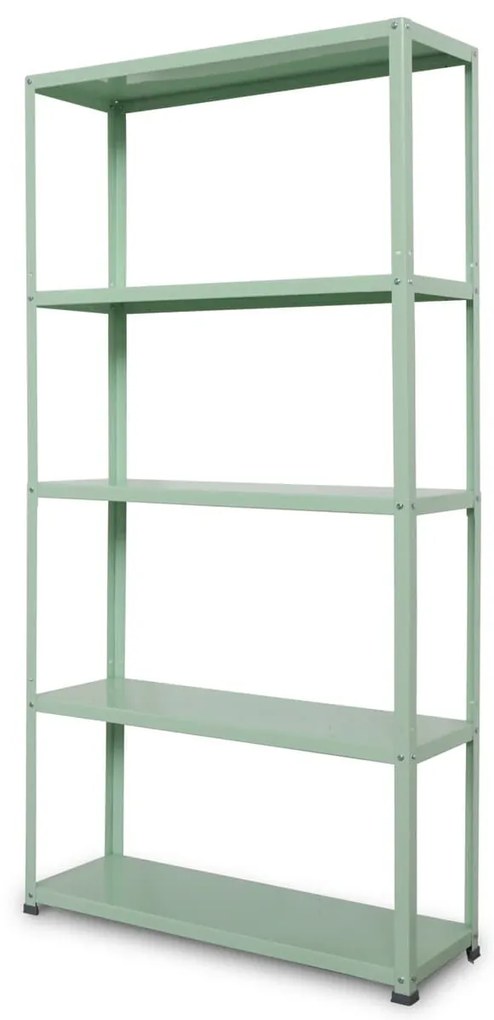 Zelený šroubový kovový regál 180x90x30, 5 polic, nosnost 80 kg na jednu polici