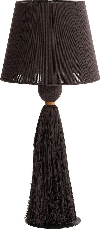 Tmavě hnědá stolní lampa s textilním stínidlem (výška 58 cm) Espino – Light & Living