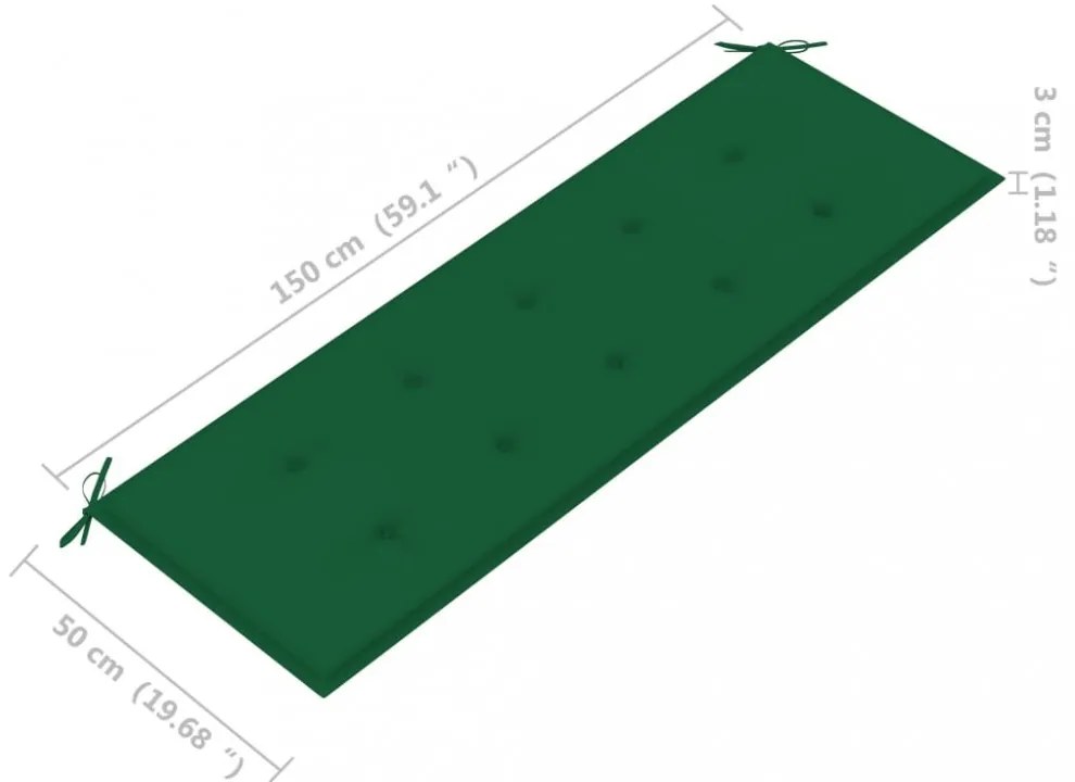 Stohovatelná zahradní lavice s poduškou 159 cm masivní teak