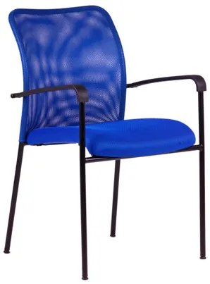 Office Pro Jednací kovová židle TRITON BLACK – s područkami Modrá DK 90