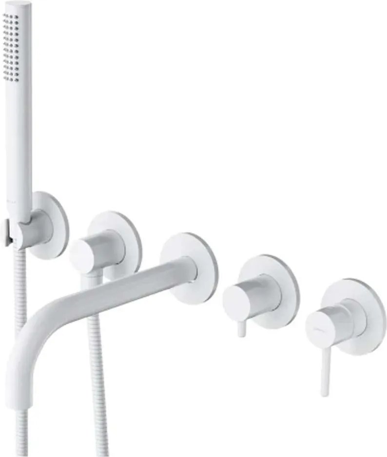 OMNIRES Y - Vanová baterie pod omítku, 5-otvorová instalace, s tělesem, s příslušenstvím, matná bílá Y1237-1WM
