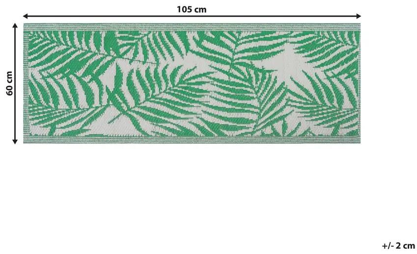 Venkovní koberec KOTA palmové listy zelené 60 x 105 cm Beliani