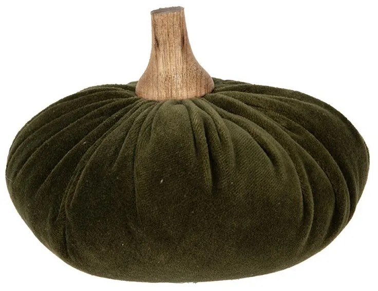 Zelená textilní dekorace dýně Pumpkin L - Ø 15*12 cm
