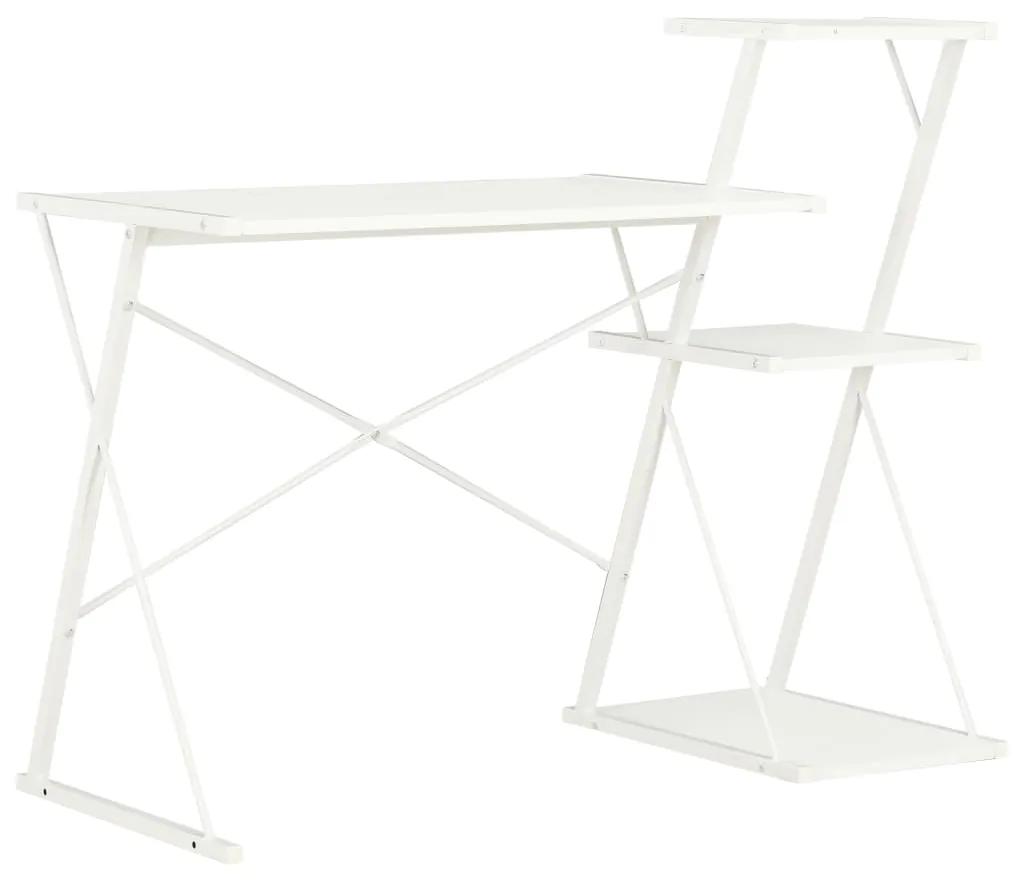 vidaXL Psací stůl s poličkami bílý 116 x 50 x 93 cm