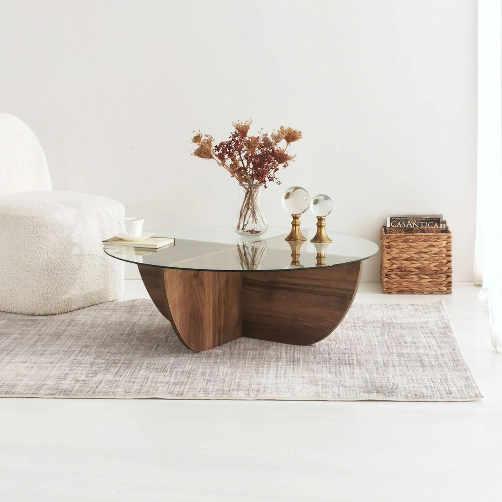 Hanah Home Konferenční stolek Lily - Walnut, Ořech