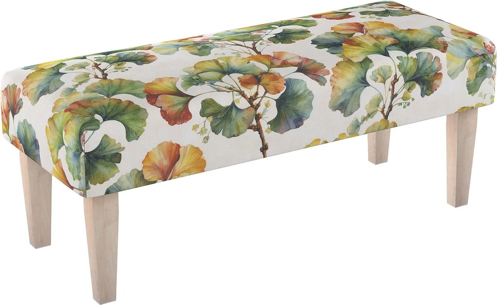 Dlouhá lavička 100x40cm barva vícebarevná látka pletený vzor, vzorované