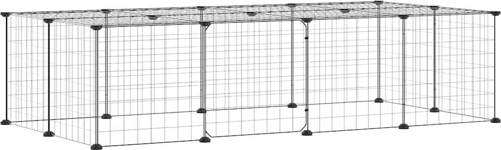 20panelová ohrádka pro zvířata s dvířky černá 140 x 70 x 35 cm ocel 3114055