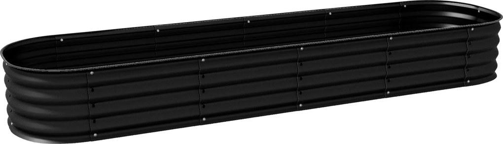 Modulární vyvýšený záhon z oceli Outsunny pro zeleninu, rostliny a květiny - 240 x 62 x 30 cm, černý | Aosom