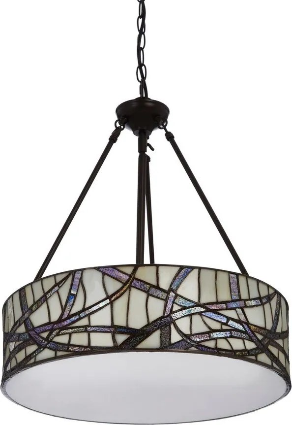 Kovové závěsné svítidlo se skleněným stínidlem ø 46 cm Waldorf – Premier Housewares