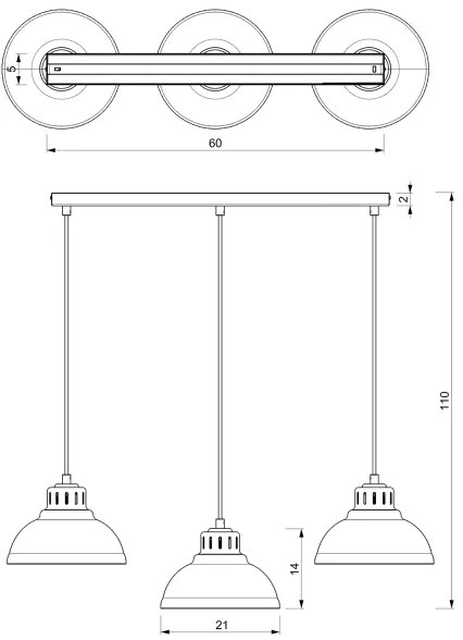 Lustr na lanku SVEN 3xE27/15W/230V béžová