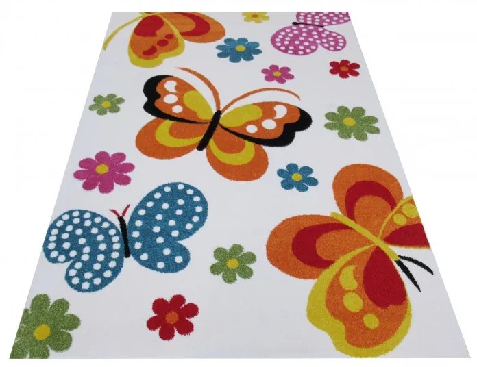 Dětský koberec Mondo motýlci / krémová - 200 x 290 cm
