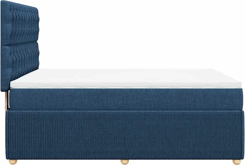 Box spring postel s matrací modrá 140x200 cm textil 3292092