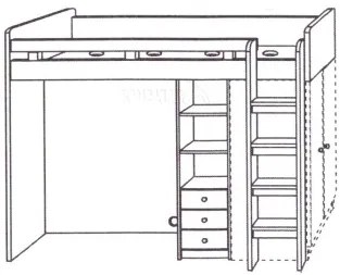 ALFASHOP UNIT 1 dětská patrová postel