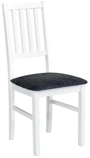 Drewmix jídelní sestava DX 5 odstín lamina (deska stolu) bílá, odstín dřeva (židle + nohy stolu) bílá, potahový materiál látka