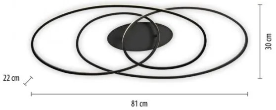 JUST LIGHT. 15321-18 - LED Stropní svítidlo LUMACA LED/33W/230V černá