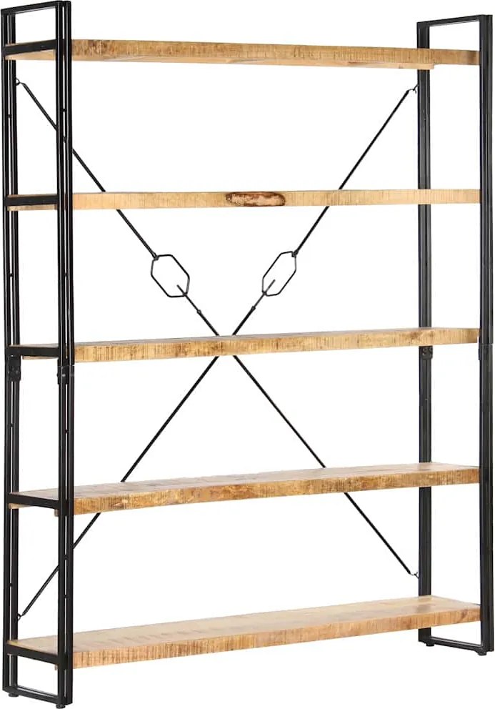 Knihovna s 5 policemi 140 x 30 x 180 cm masivní mangovník 286580