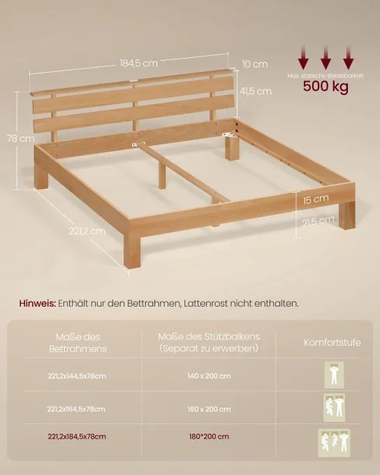 Manželská postel s LED osvětlením a USB 180×200 cm RMB258Y101