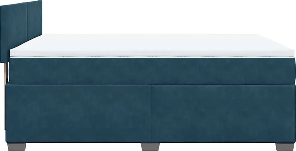 Box spring postel s matrací modrá 160 x 200 cm samet 3288652