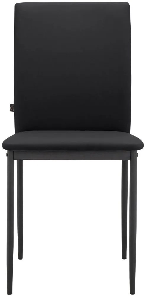 Danish style Jídelní židle Pavia (SET 2 ks), syntetická kůže, černá