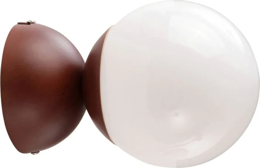 Bílé/hnědé stropní svítidlo z opálového skla ø 15 cm Leah – Jotex