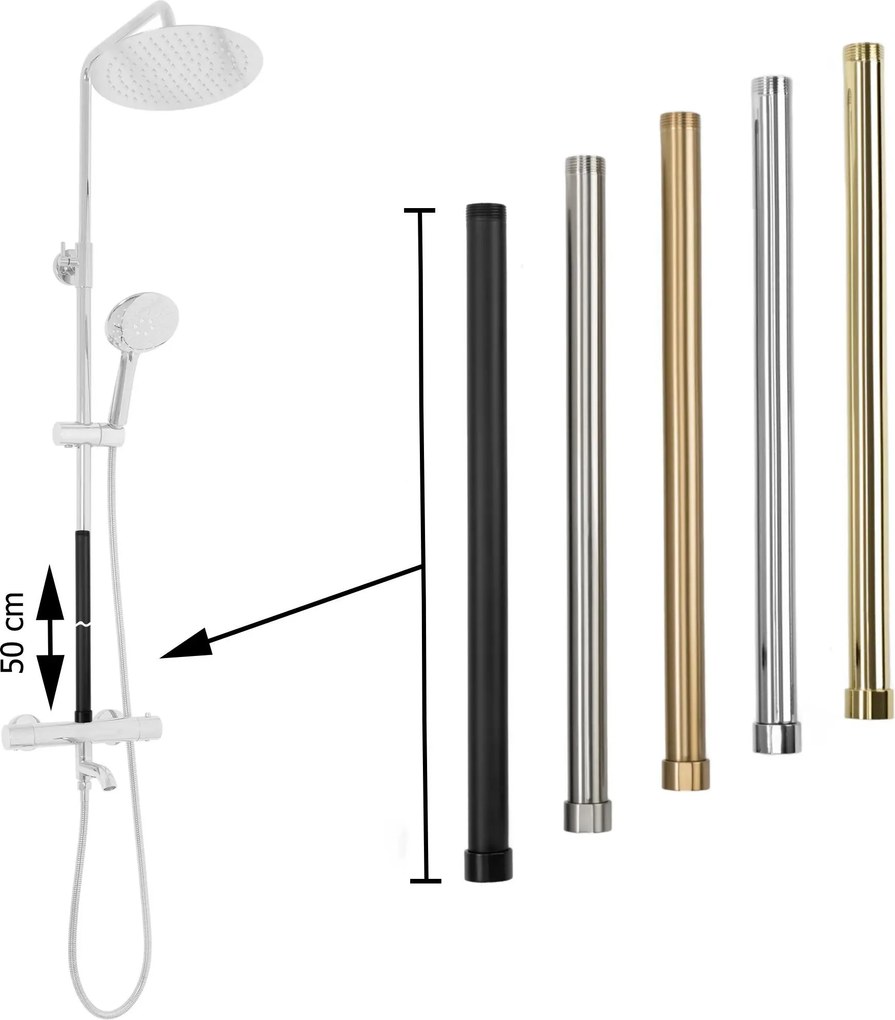 Prodloužení pro vanovou/sprchovou soupravu REA ø 25 mm - 50 cm, chrom
