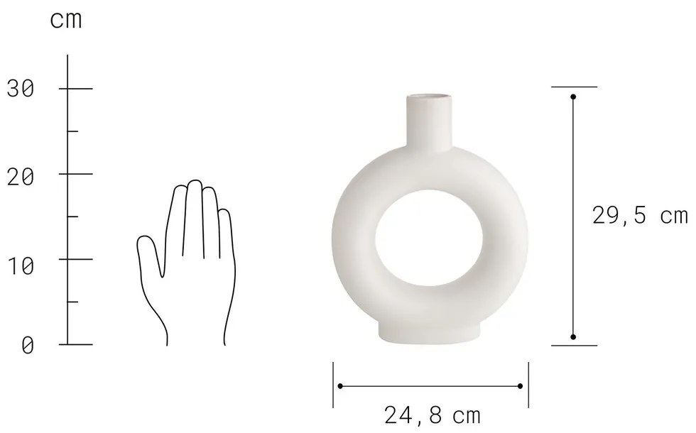 LOOP Váza 30 cm - bílá