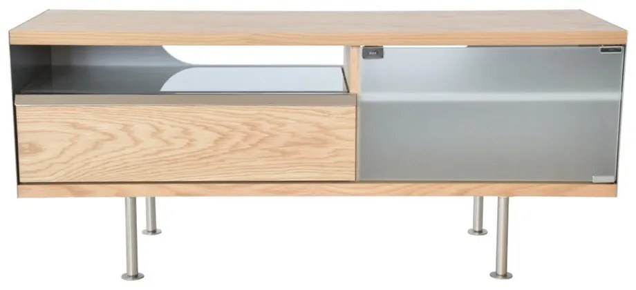 TV stolek s detaily z dubové dýhy RGE Frank, šířka 116 cm