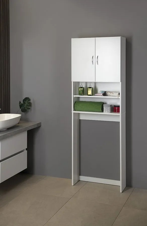 Aqualine, SIMPLEX ECO skříňka za pračku 63x25x190cm, bílá, SIME715