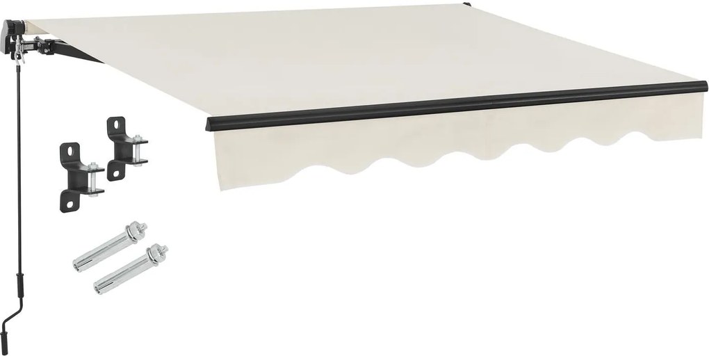 Juskys Kloubová markýza s ruční klikou Barva: béžová, Velikost: 400 × 300 cm