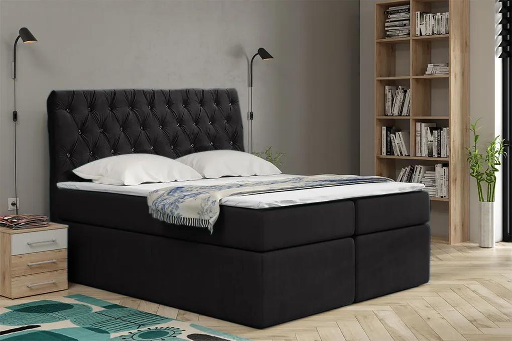 Eka Kontinentální čalouněná postel Luxurious - Cassablanca (140x200 cm) Barva látky Trinity: (2319) Světlá růžová
