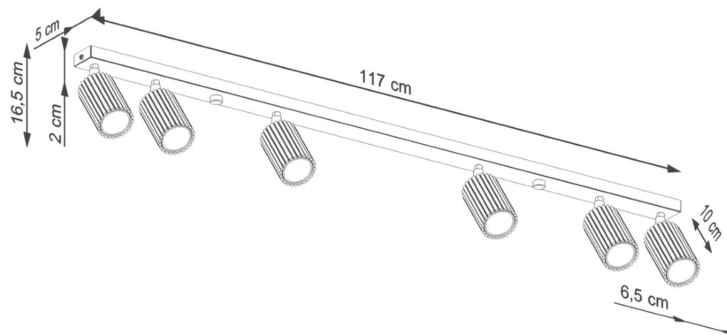 Sollux Lighting Stropní svítidlo KARBON 6L Černá