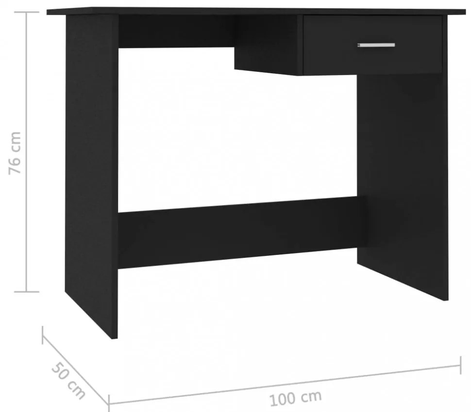 Psací stůl se zásuvkou 100x50 cm Dekorhome Bílá lesk