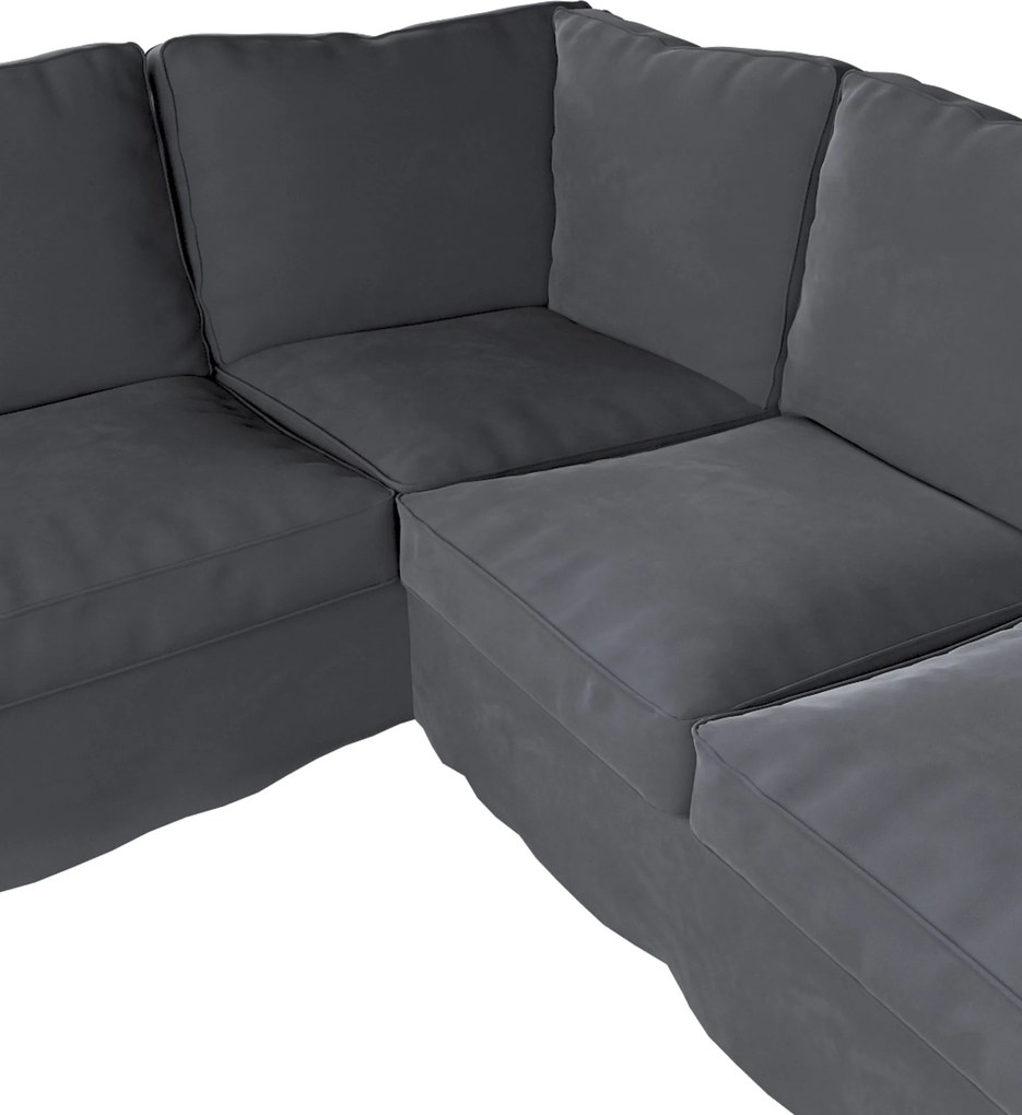 Potah na pohovku IKEA Ektorp rohová barva šedá látka lesklé, sametová