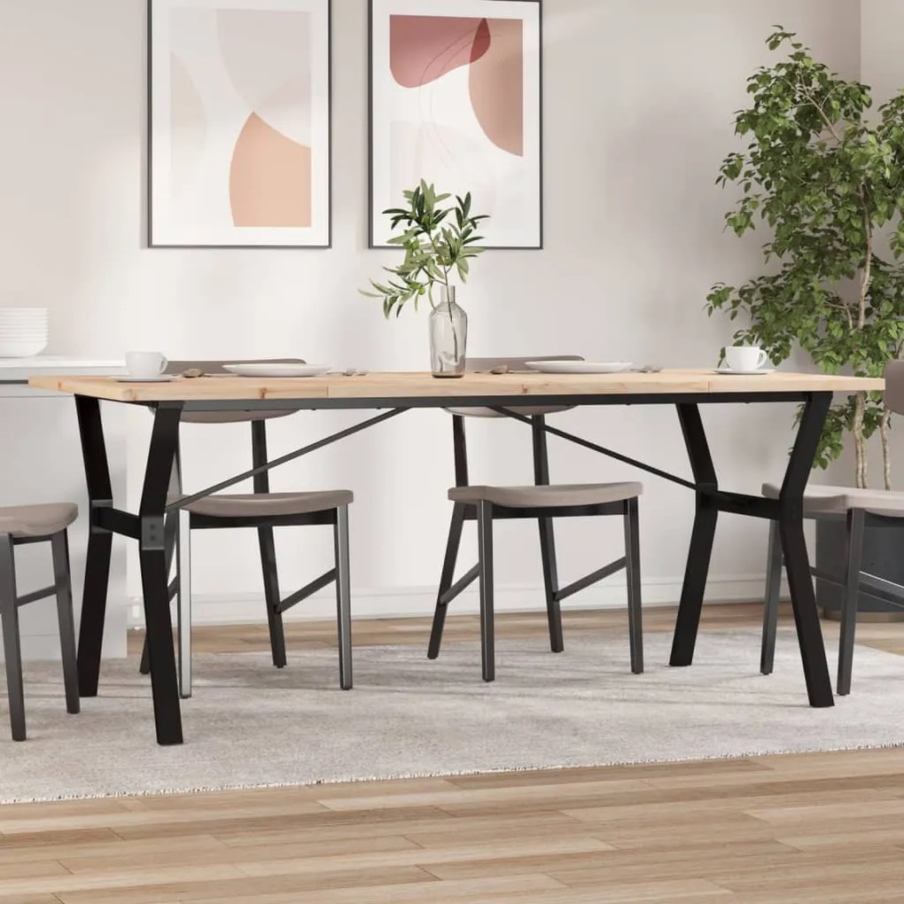 Jídelní stůl s Y rámem 180 x 90 x 75,5 cm borové dřevo a ocel 3282788