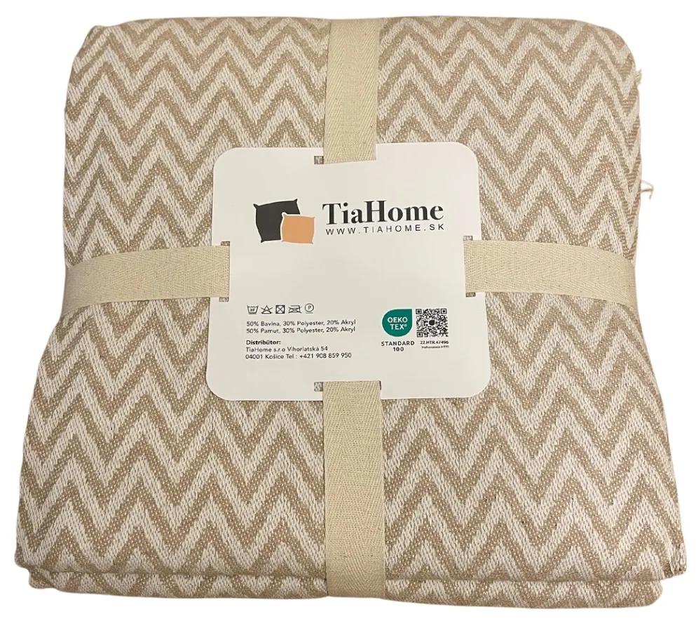 Tkaná bavlněná deka exclusive Lara hnědá 150x200cm TiaHome