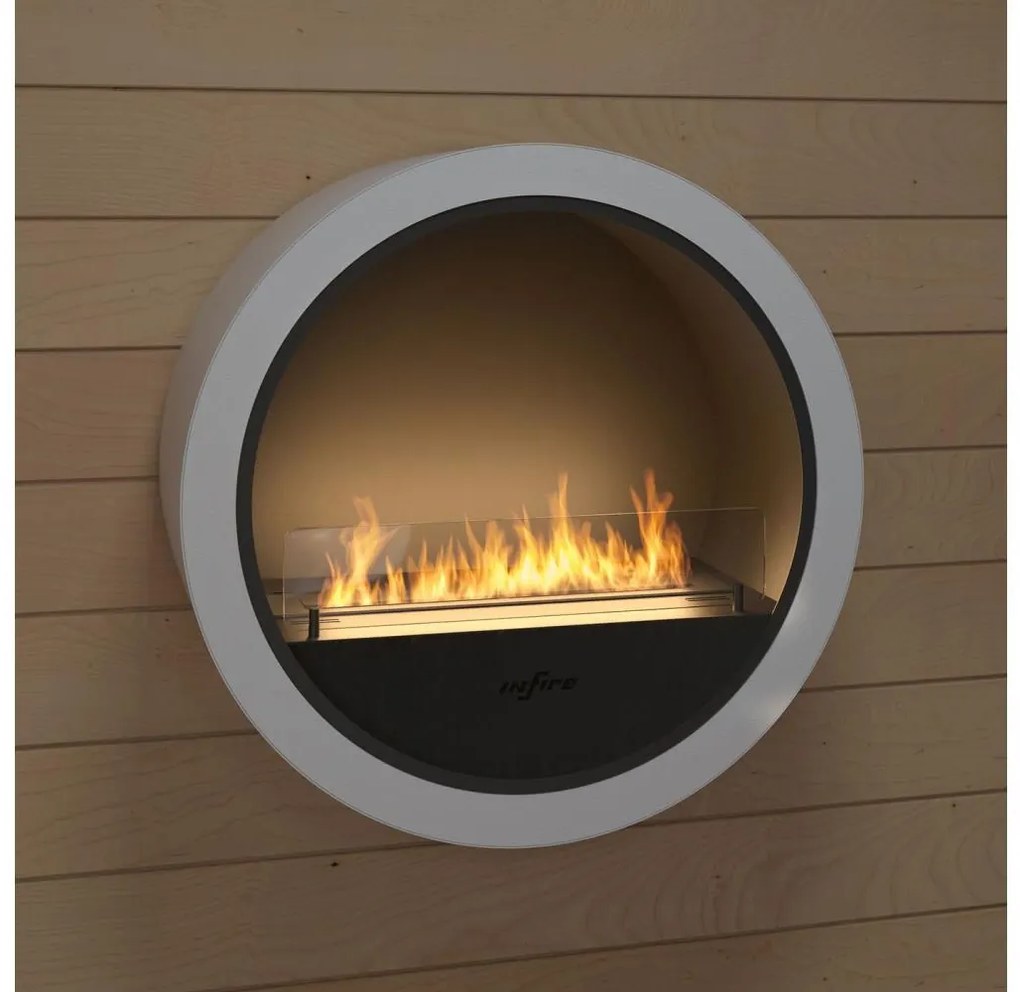 InFire - Nástěnný BIO krb pr. 70 cm 3kW bílá INCYRCLE WALL