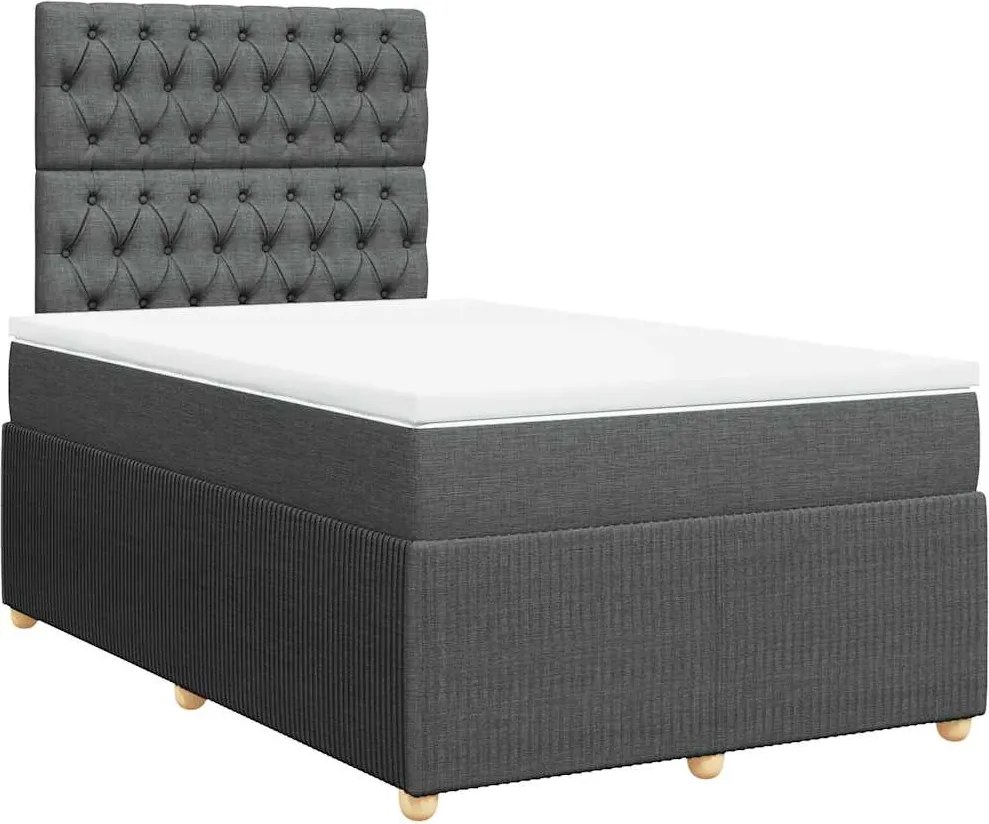 Box spring postel s matrací tmavě šedá 120x190 cm textil 3292003