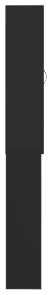vidaXL Skříňka nad pračku černá 64 x 25,5 x 190 cm