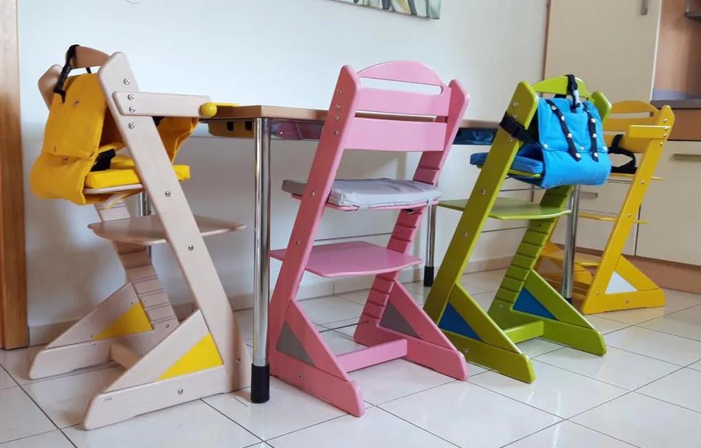 Jitro Dětská rostoucí židle Plus Šedá Žlutý klín + žlutý