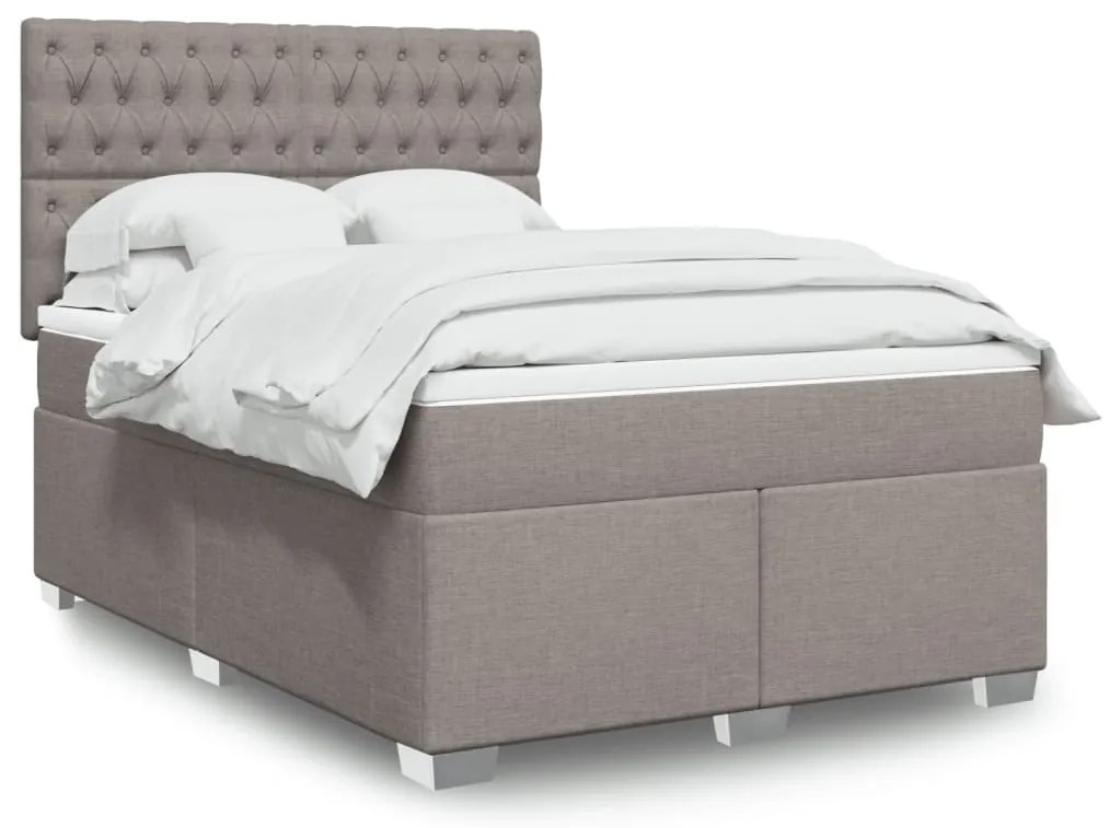 Box spring postel s matrací taupe 140x200 cm textil 3292822