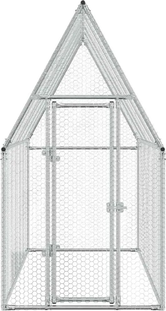 Klec pro kuřata stříbrná 200 x 100 x 190 cm pozinkovaná ocel 172550