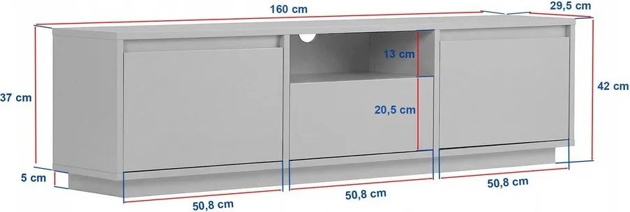 TV stolek v dekoru dubu v přírodní barvě 160x42x30 cm Sentinel – Kalune Design