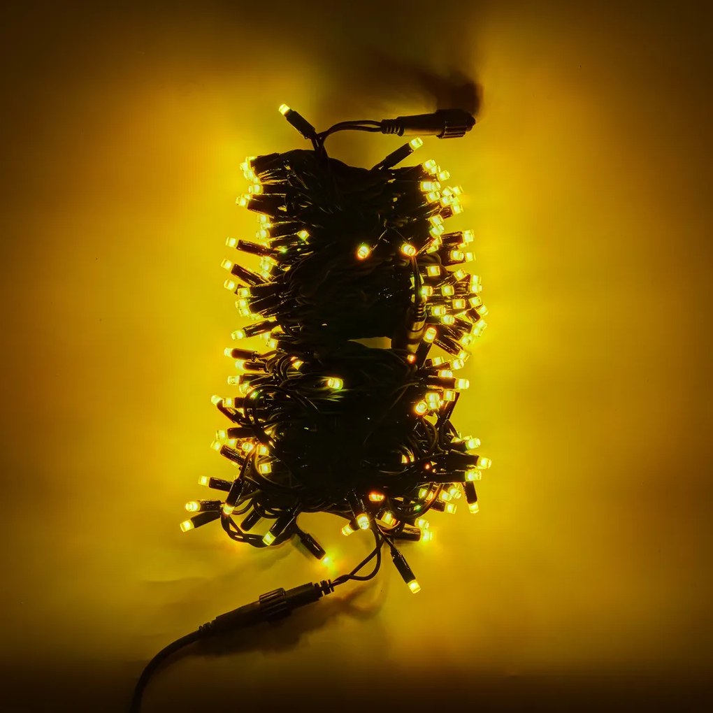 Easy Fix RGB LED světelný řetěz, 20 m, venkovní, 200 diod, černý kabel, IP67