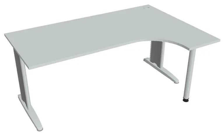 Stůl ergo oblouk levý 180×120/80 cm - Hobis Flex FE 1800 L Dekor stolové desky: šedá, Barva nohou: Stříbrná